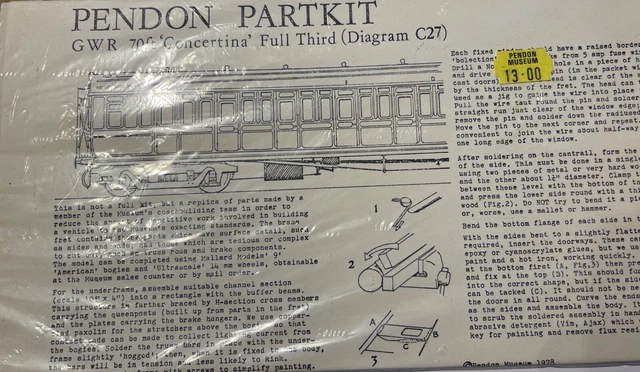 PENDON PARTKIT GWR 70ft ‘concertina’ Full 3rd Dia C27 £45.00 - PicClick UK