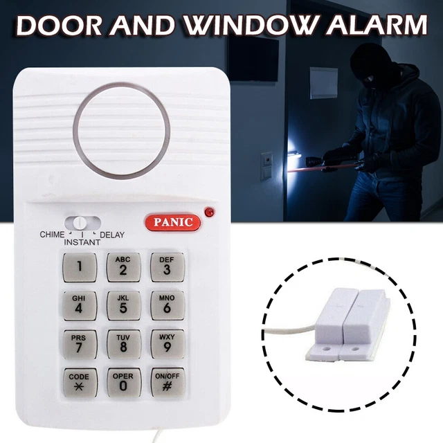 WIRELESS DOOR ALARM Shed Garage Caravan Burglar Home Security Keypad B ...