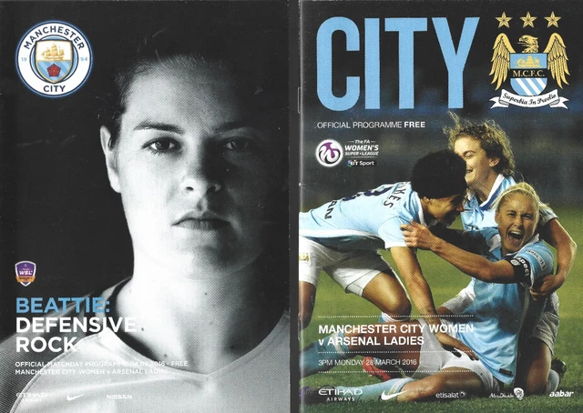 5 X MANCHESTER City v Arsenal womens programmes all listed £5.45 ...