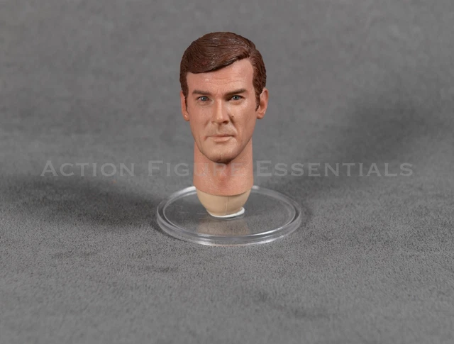 JAMES BOND HEAD Sculpt Custom Roger Moore 007 1/6 Hot Toys Scale £29.95 ...