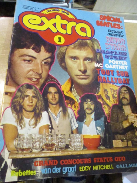 MAGAZINE EXTRA NUMERO 1 complet poster attaché johnny hallyday eddy ...
