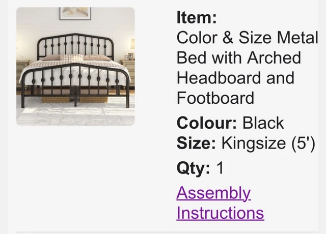 KING SIZE BED frame £89.10 - PicClick UK
