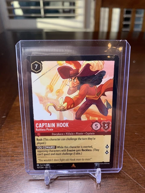 RARE DISNEY LORCANA Captain Hook - Ruthless Pirate 107/204 The First ... RARE DISNEY LORCANA Captain Hook - Ruthless Pirate 107/204 The First ...
