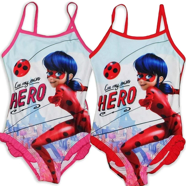 MIRACULOUS LADYBUG GIRLS Swimwear 1 PC Swimming Costume Monkini £14.99 ...