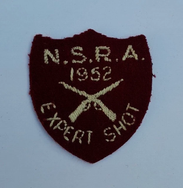 VTG 1952 NSRA National Small-Bore Rifle Association Expert Shot Cloth ...