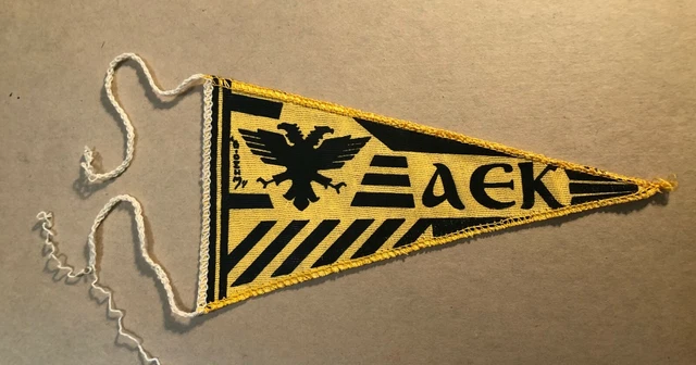 VINTAGE ΑΕΚ GREEK Greece Football Team Pennant Flag £26.40 - PicClick UK