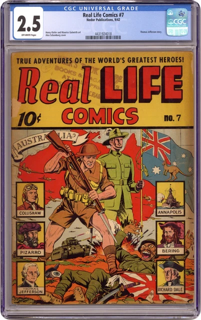 REAL LIFE COMICS Picture Magazine #7 CGC 2.5 1942 4431924018 £234.56 ...