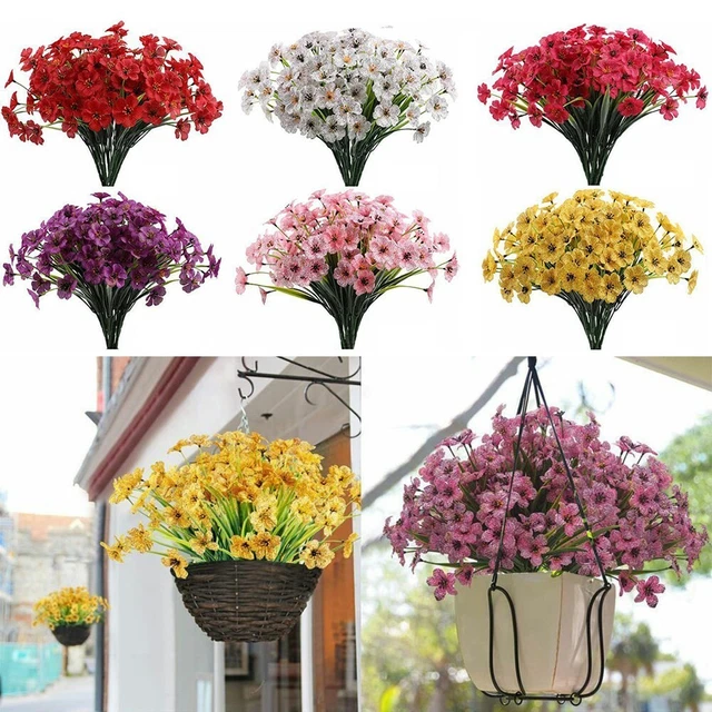 FLEURS ARTIFICIELLES FAUSSES fleurs plantes en plastique multicolores ...