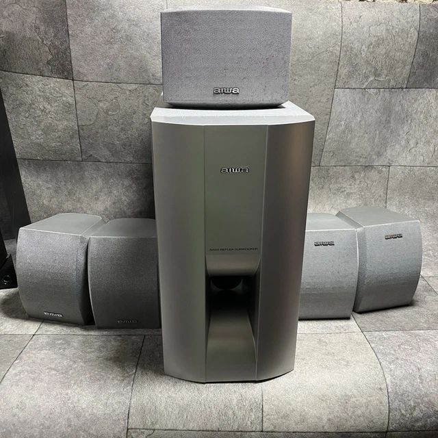 AIWA SX-R90 X4 + SX-C90 Centre + TS-W90 Subwoofer 5.1 Speaker Set ...
