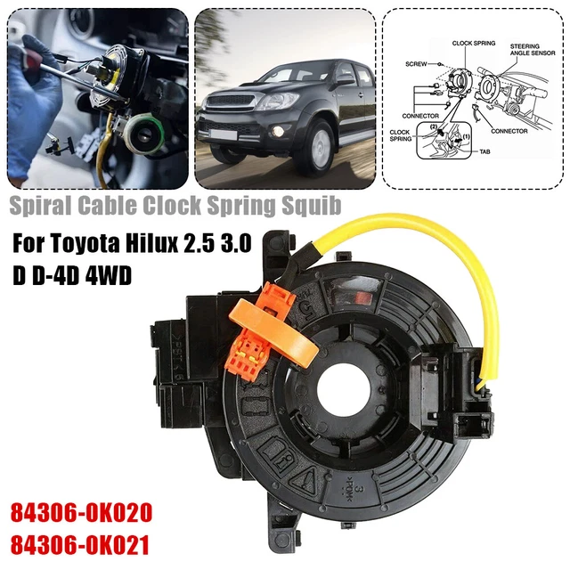 SPIRAL CABLE CLOCK Spring Black For Toyota Hilux GGN TGN KUN26 04-15 ...