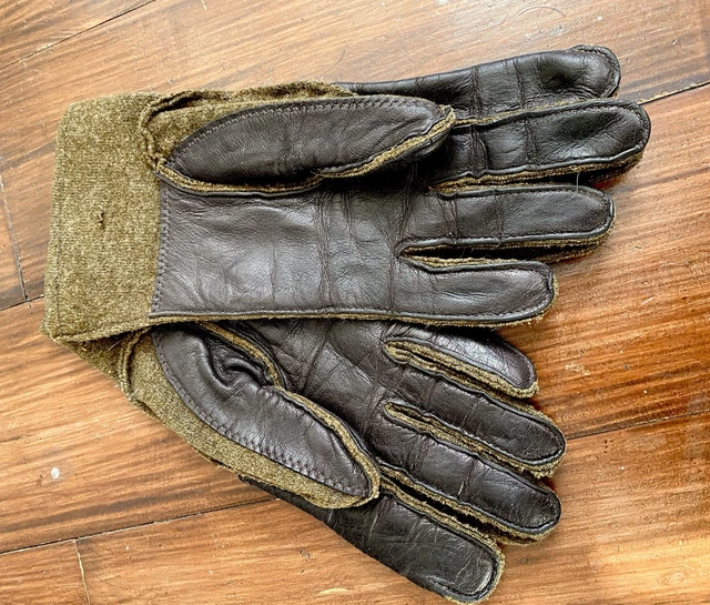US ARMY ORIGINAL WW2 M43 Leather Palm Gloves Size 9 £47.48 - PicClick UK
