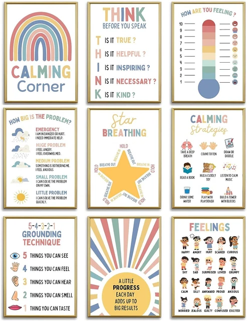 CALMING CORNER CLASSROOM Posters-Feelings Wheel Chart Emotions Poster ...