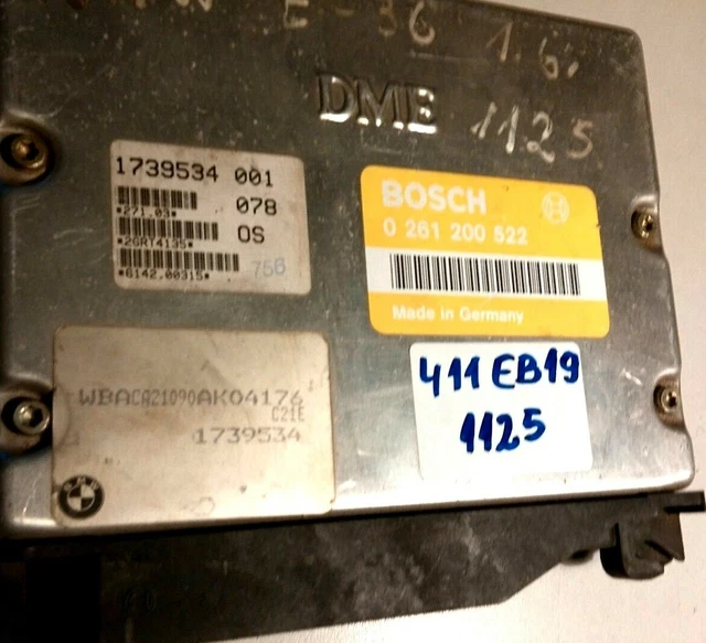 BMW E36 M40 316 1.6i DME moteur ECU 0261200522 EUR 65,51 - PicClick FR