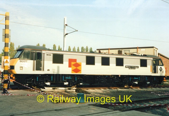 RAILWAY PHOTO 6X4 Class 90 90127 Distribution ex works Crewe c1990 £2. ...