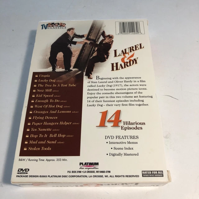 V065 DVD LAUREL & Hardy 14 Episodes Utopia Flying Deuces Stolen Jools ...