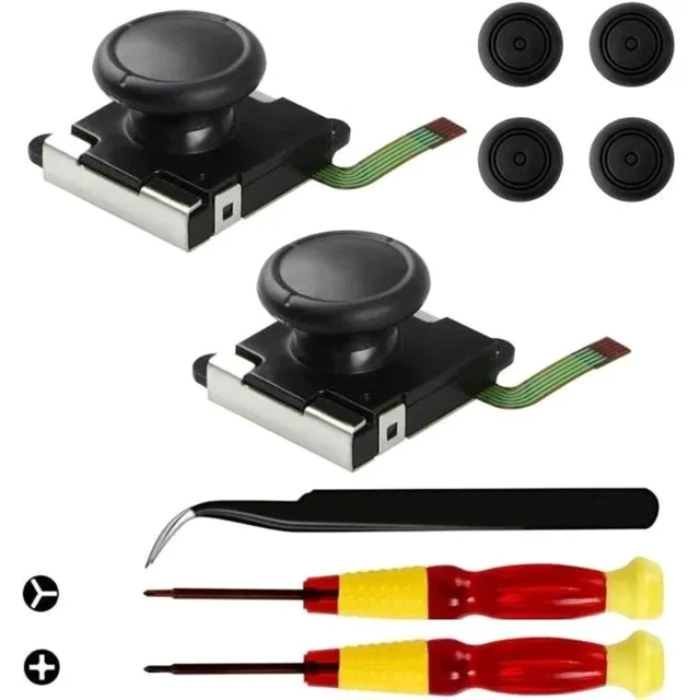 JOYSTICK ANALOGICO SOSTITUZIONE Joy-Con Switch Nero Rosso + Kit ...