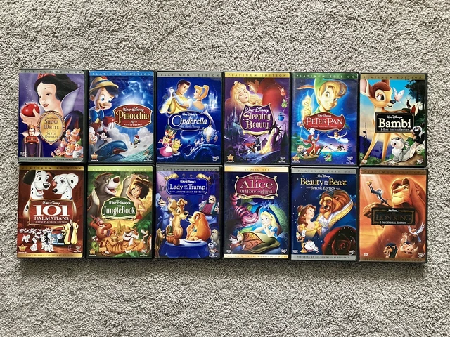 WALT DISNEY PLATINUM Edition 12 DVD Movie Lot Snow White, Cinderella ...