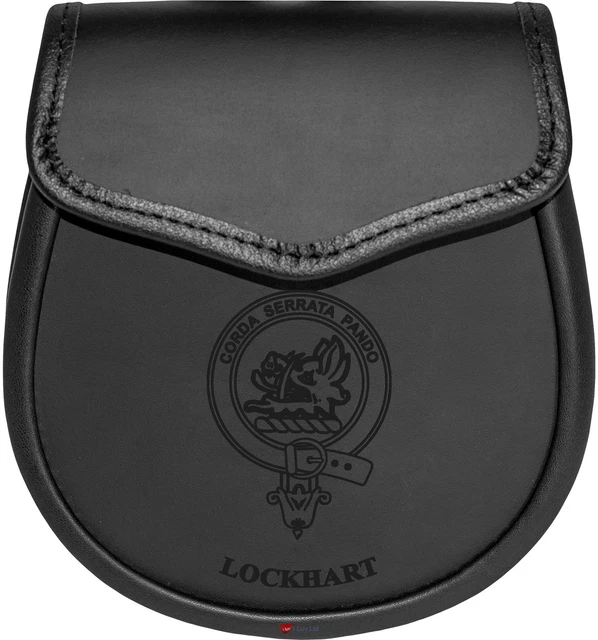 LOCKHART LEATHER DAY Sporran Scottish Clan Crest EUR 196,92 - PicClick DE