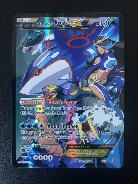 POKÉMON TCG TEAM Aqua's Kyogre-EX Double Crisis 6/34 Holo Holo Rare EX ...