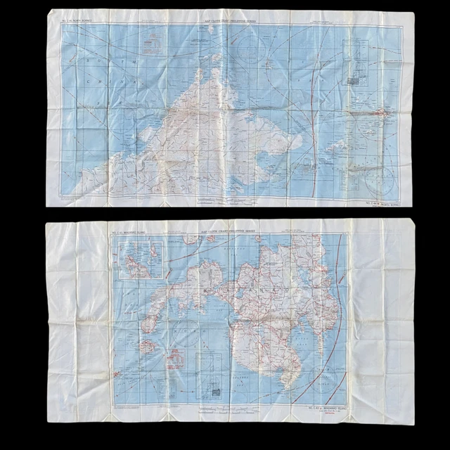 WWII RESTRICTED 1944 Mindanao & Borneo USSAF Pilot Philippines Silk ...