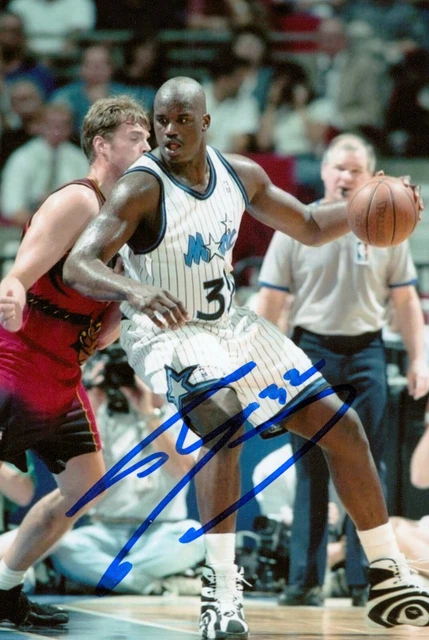 FOTO SHAQUILLE O'NEAL firmata a mano 6x4 autografo basket Orlando Magic ...