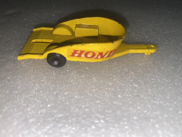 MATCHBOX HONDA MOTORCYCLE Trailer Yellow Toy Model Vintage Collectable ...