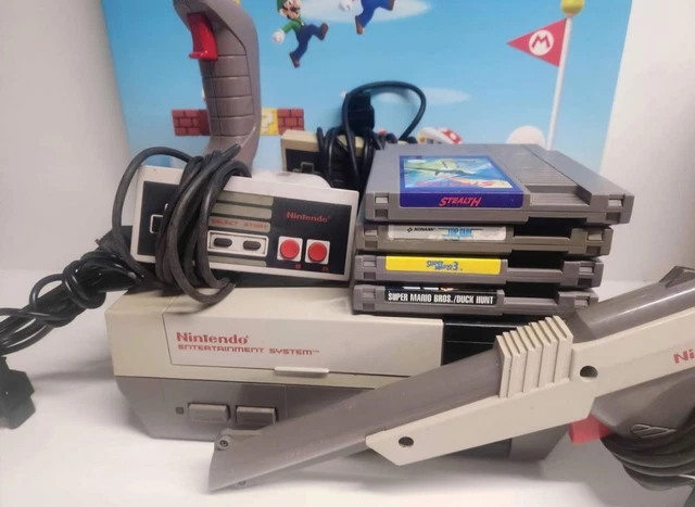 NES NINTENDO 1985 Console Console 2 Manettes, 4 Jeux, 1 Zapper, 1 ...