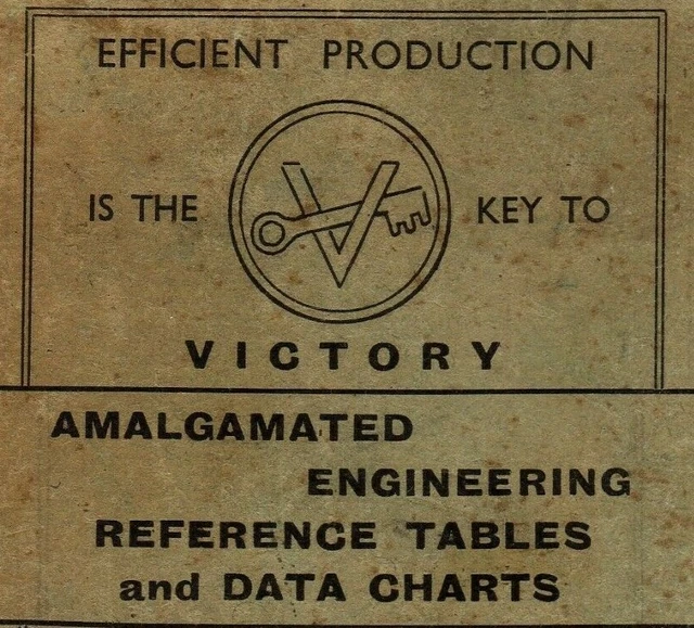 VINTAGE BOOK, AMALGAMATED Engineering Reference Tables and Data Charts ...