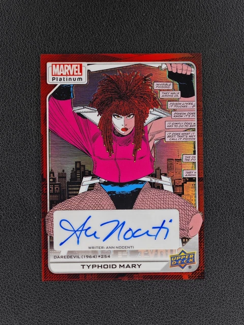 2023 UD MARVEL Platinum Typhoid Mary Creator auto rouge arc-en-ciel ...