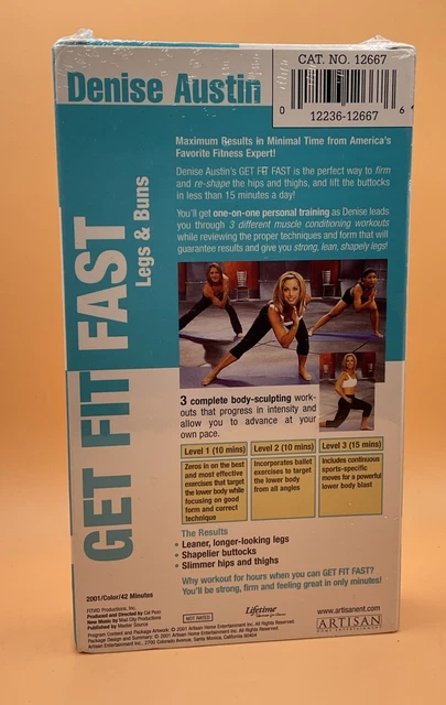 DENISE AUSTIN - Get Fit Fast-Legs & Buns VHS 2002 *SEALED* **Buy 2 Get ...