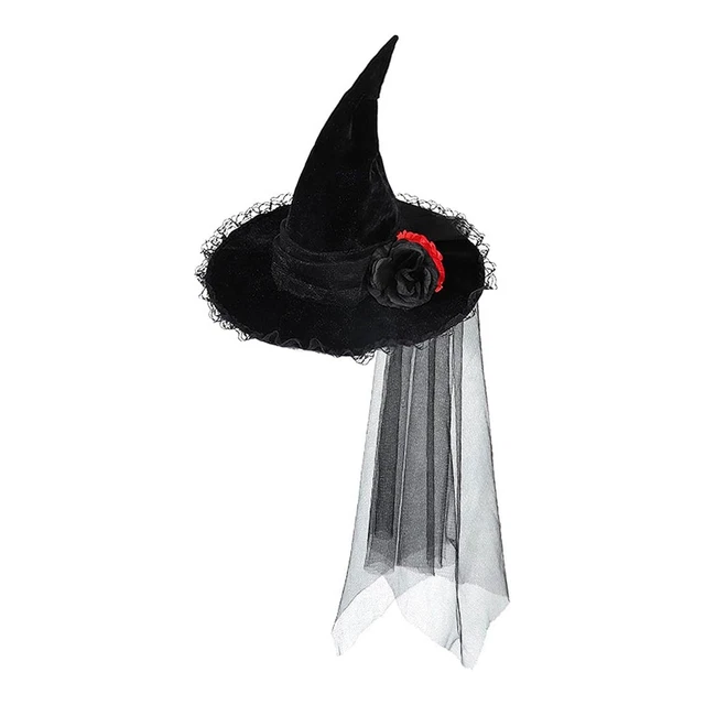 ADULT PUNK WITCH Hat,Halloween Costume Wizard Hat Magician Pointed ...