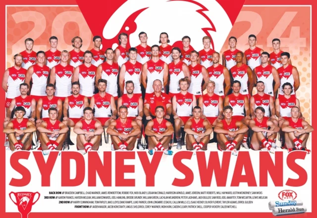SYDNEY SWANS 2024 Afl football TEAM PLAYER poster, bargain 1 EUR 6,61 ...