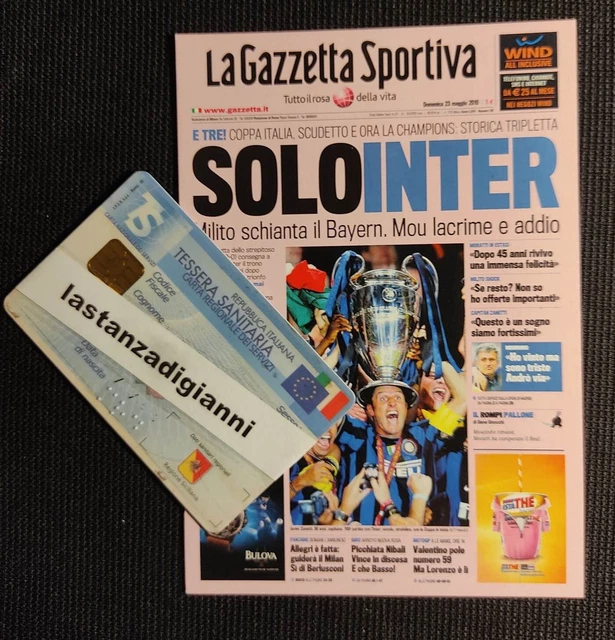CARTOLINA INTER PROMO Card GAZZETTA dello SPORT 2010 Pubblicità CALCIO Coll.Priv EUR 39,00 ...