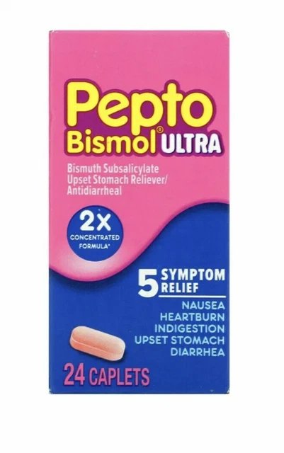 PEPTO-BISMOL ULTRA *DOUBLE-STRENGTH* Caplets Pepto Bismuth Tablets ...