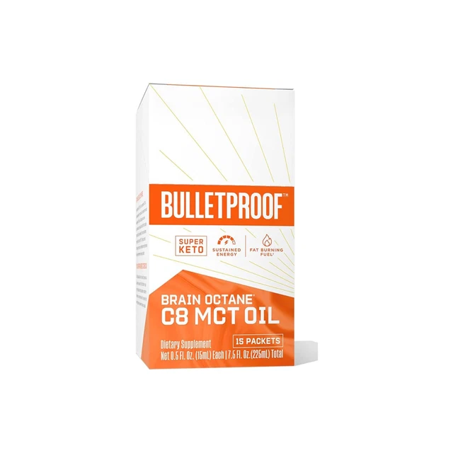 BULLETPROOF BRAIN OCTANE C8 MCT Oil 7.5oz (225ml) - 15 Packets £23.99 ...