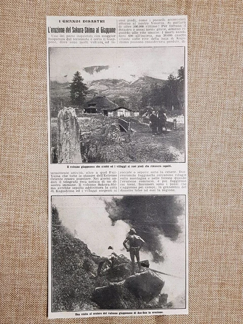 L'ERUZIONE DEL VULCANO Sakura - Shima in Giappone nel 1914 Aso - San ...