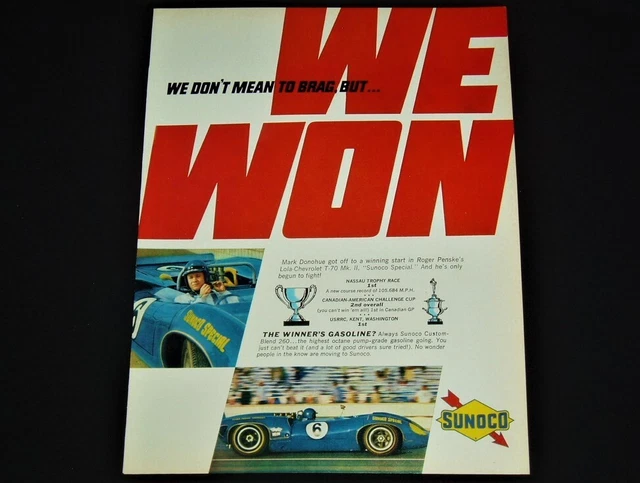1967-1968-1969 LOLA T-70 Mk.II 'SUNOCO SPECIAL' AD *CAMARO/CORVETTE ...