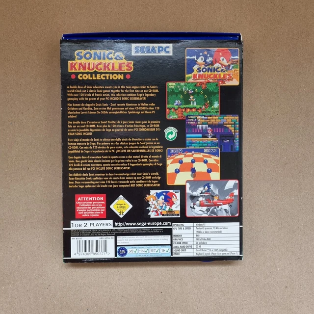 RARE VINTAGE 1996 Sega PC CD Rom Computer Game Sonic Knuckles ...
