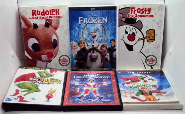 6 DVD LOT FROZEN Frosty RUDOLPH Grinch Live Action & Animated CHRISTMAS ...