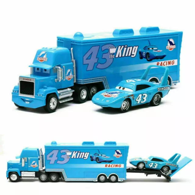 DISNEY PIXAR CARS NO.43 King & Dinoco Mack Truck 1:55 Diecast Toy Car ...