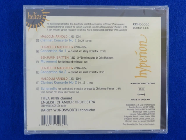 ARNOLD BRITTEN MACONCHY Clarinet Concertos Thea King Barry Wordsworth ...