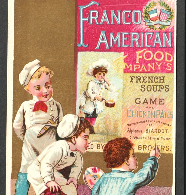 NEW YORK SOUP 1800's Franco American Food RM.9 Victorian Advertising ...
