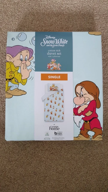 DISNEY SNOW WHITE And The Seven Dwarfs Single Duvet Cover £19.99 ...