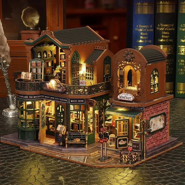 DIY MINI WOODEN Miniature Dollhouse Kit Twilight Book City Model ...