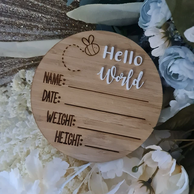 Infant Writing Board Bow Birth Announcement Sign For Baby Name ...