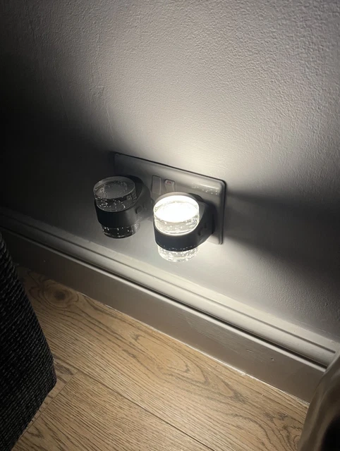 PLUG IN DIMMABLE Night Light Dusk to Dawn Sensor Toddler Room Stairs ...