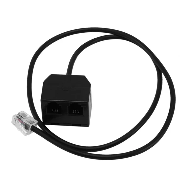 RJ9 4P4C MALE To Dual Female Ports Connector Telephone Adapter Cable ...