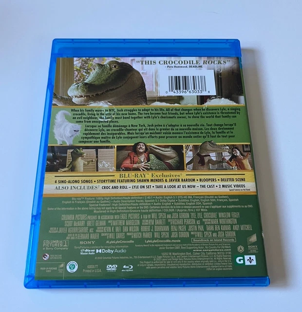 LYLE, LYLE CROCODILE Blu-ray + DVD 2022 Shawn Mendes Javier Bardem ...