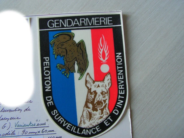 PATCH GENDARMERIE peloton surveillance et intervention plastique 150mm ...