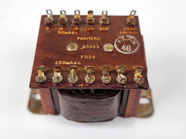 VINTAGE PARMEKO G5653 P3128 Multi-Tap Transformer 250V 50/60Hz 32V ...